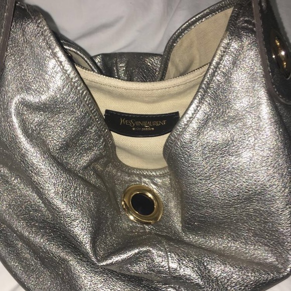 Yves Saint Laurent | Bags | Authentic Silver Ysl Limited Edition Purse ...